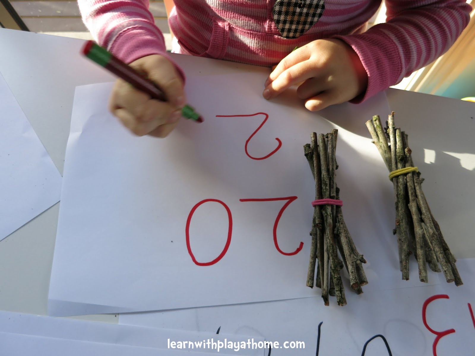 Learn with Play at Home: Counting and Grouping with Sticks. Playful Maths