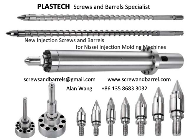 Nissei injection screws, barrels, cylinders, screw tips and other front ...