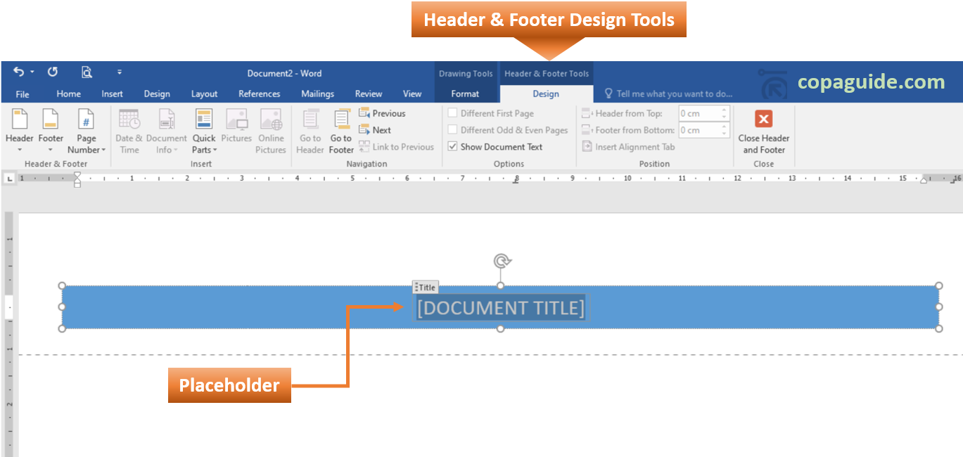 COPA-Guide | How to Use Header Footer Hindi Notes