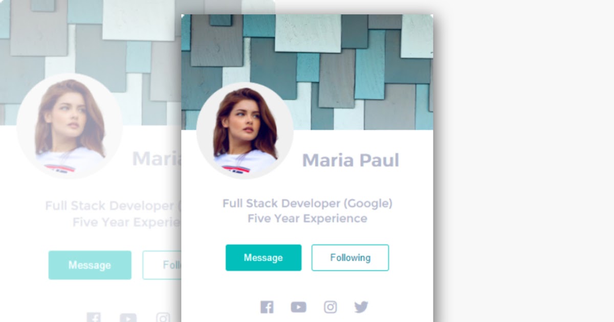 Attractive Profile Card Design | Rustcode | RUSTCODE