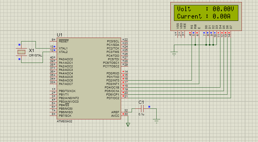 Microcontroller Based ammeter and voltmeter using Atmega 16 | Embedded ...