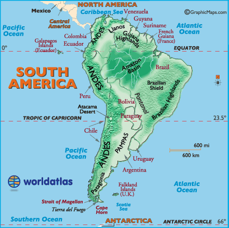Generalities Of The Americas Blog: Major Landforms of South America