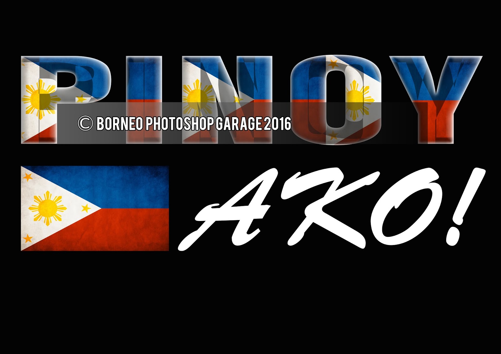 PINOY Ako text design ~ Photoshop Garage