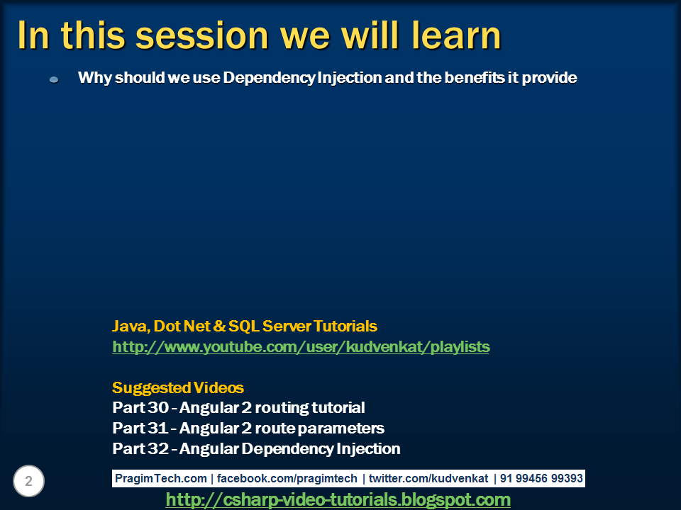 Sql Server Net And C Video Tutorial Why Dependency Injection