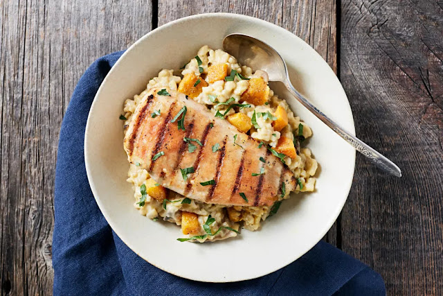 \^o^/ Grilled Chicken Risotto with Butternut Squash