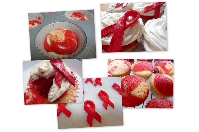 White Roses and Red Ribbons Cupcakes for World AIDS Day & Cardinal ...