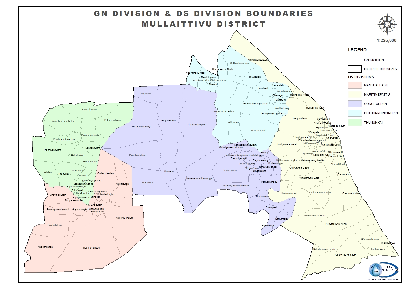 Sri Lanka: Administrative Map District Mullaitivu (as Of 15, 41% OFF