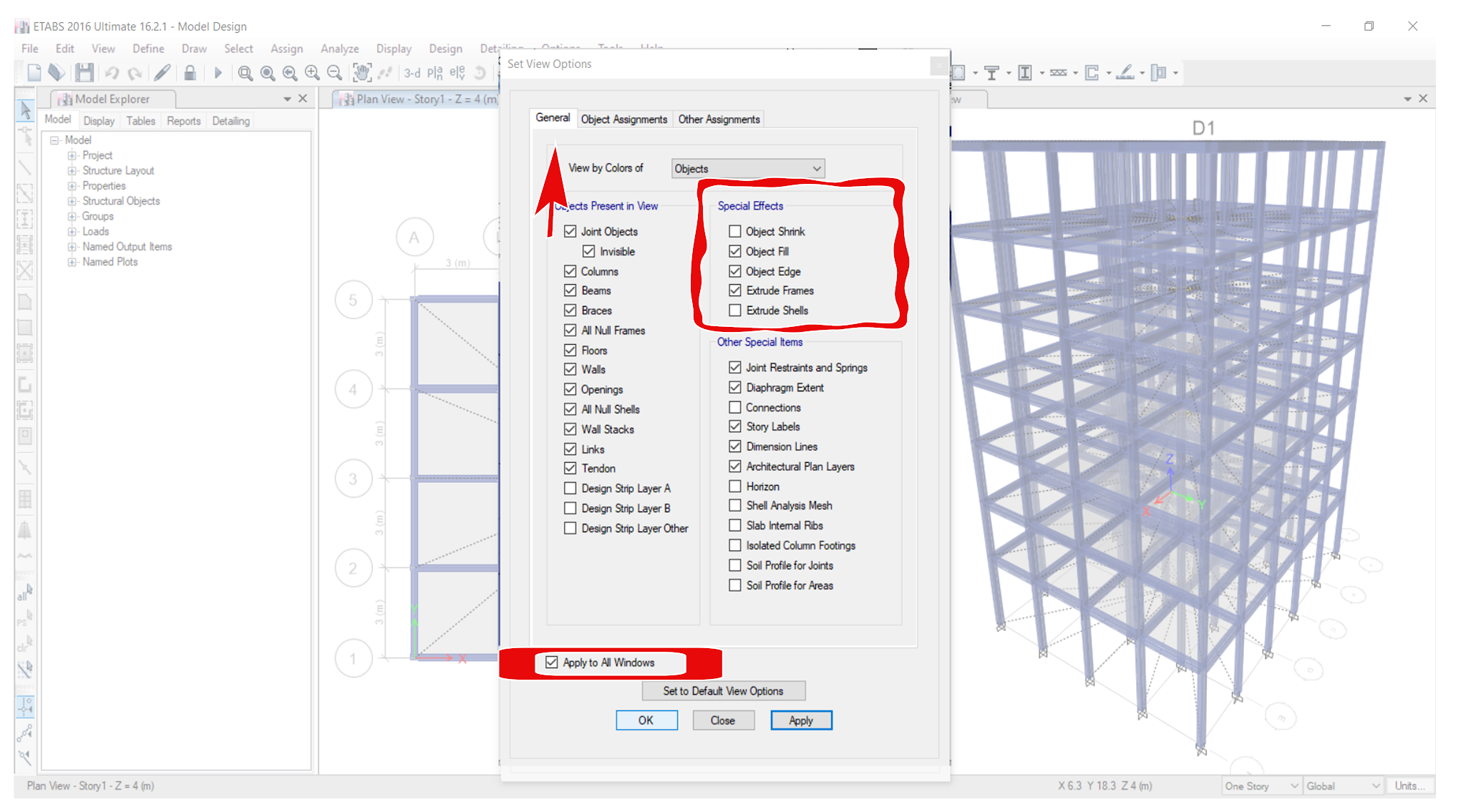 How to make 3D Render in Etabs