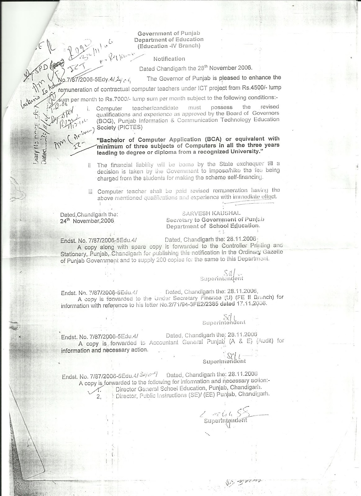 4500 To 7000 Salary Revision Letter Computer Faculty Punjab 4500-to-7000-salary-revision-letter-computer-faculty-punjab