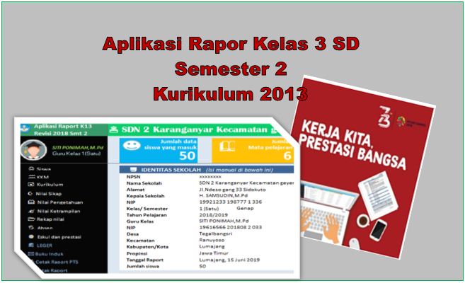 Aplikasi Rapor Kelas 3 SD Semester 2 Kurikulum 2013 - PODO-MRIKI