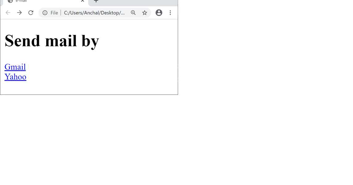 Write a program to show simple email linking.
