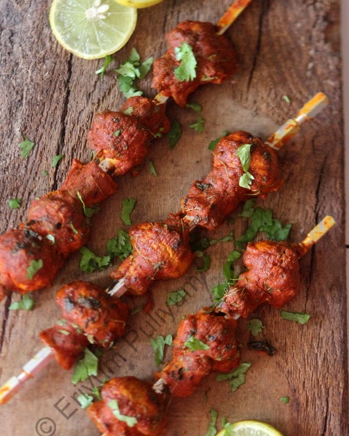 Erivum Puliyum: Mushroom Tikka (Step by Step Pics)