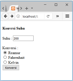 Konversi Suhu ke Reamur, Fahrenhait dan Kelvin Menggunakan PHP ...