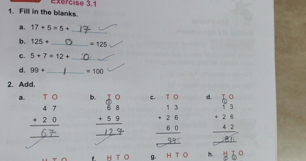 MATH Ch No 3 - Addition from Ex. 3.1, 3.3 Q.1 ( Text book Exercise)
