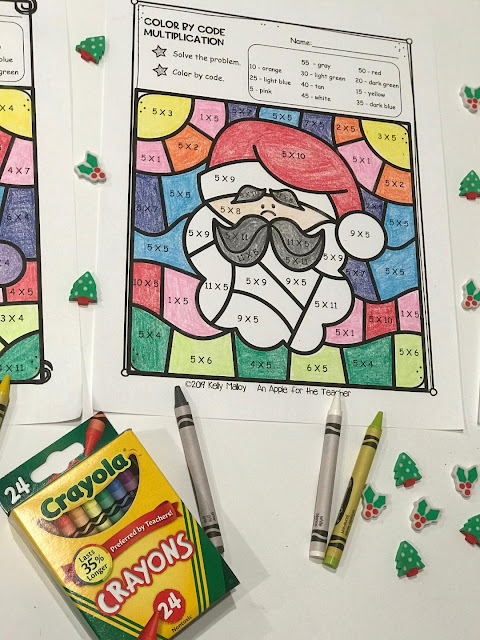 An Apple For The Teacher: Christmas Color By Number Worksheets