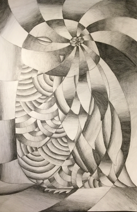 Ms. Hsieh 's Clarke Art Room- 8th Grade: Shattered Value Drawings