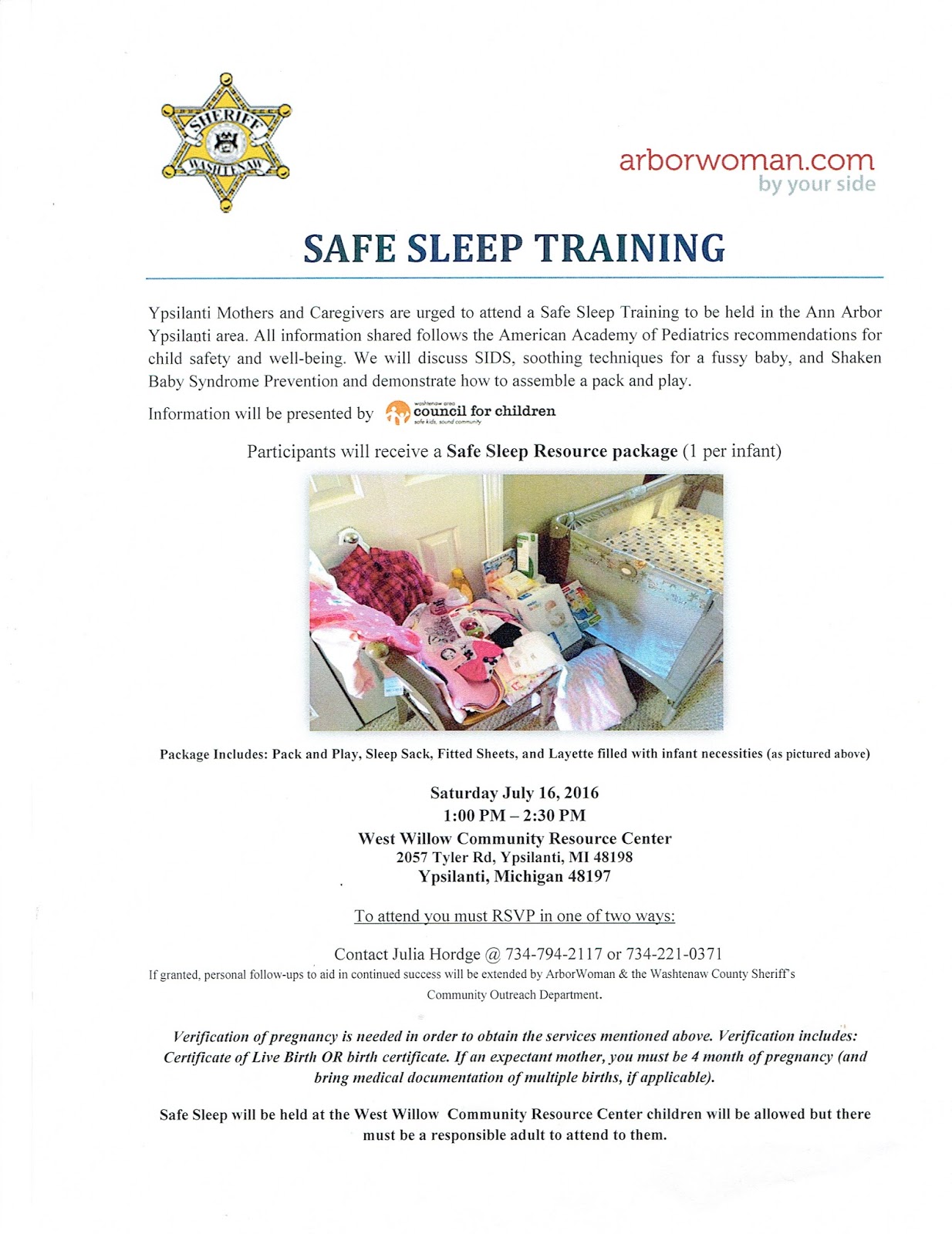 New West Willow Neighborhood Association: Safe Sleep Training