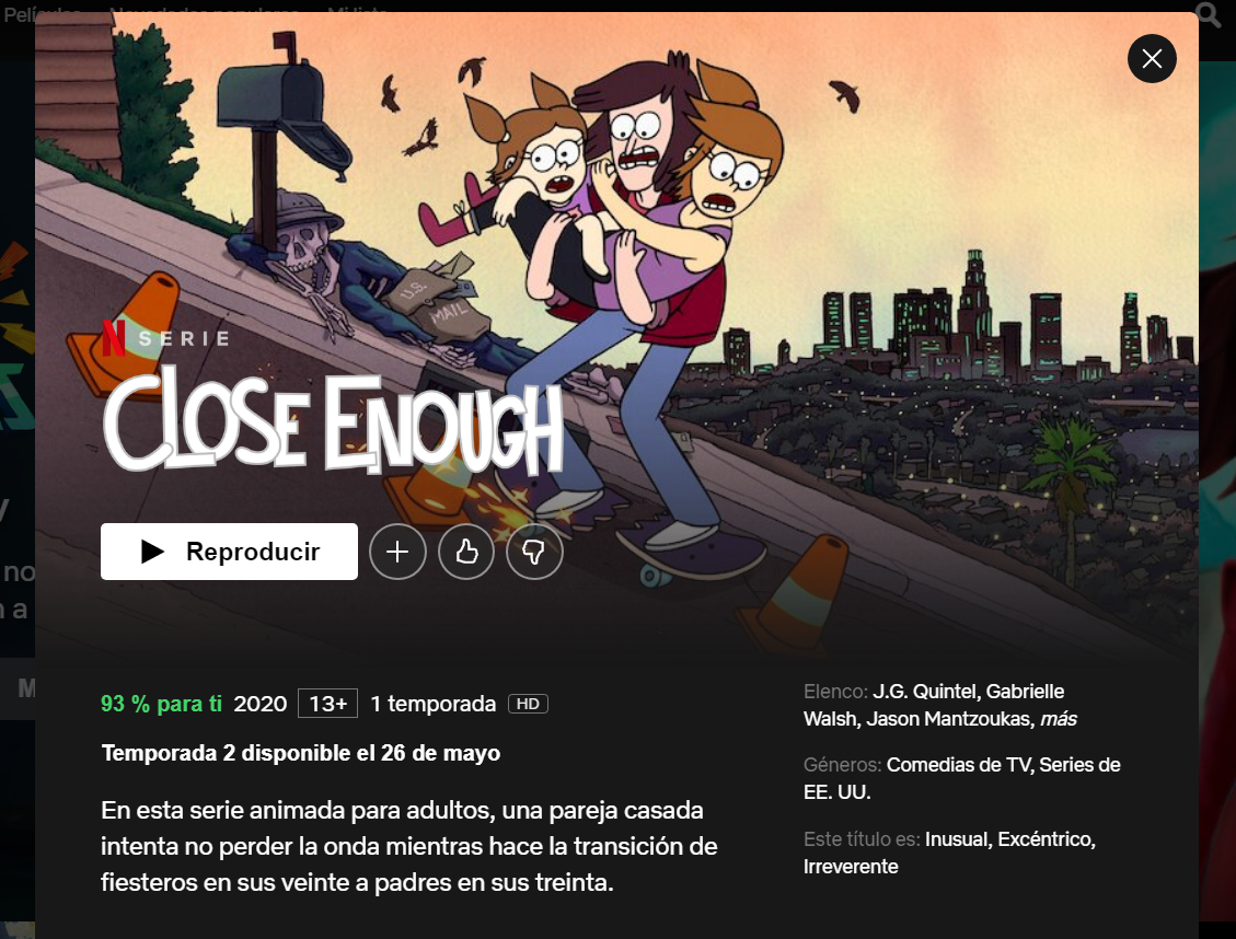 Segunda temporada de Close Enough se estrena en Netflix este mes - TVLaint
