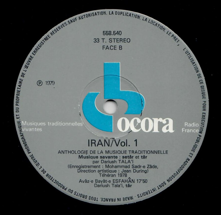 Oriental Traditional Music from LPs & Cassettes: Iran Vol. 1 ...