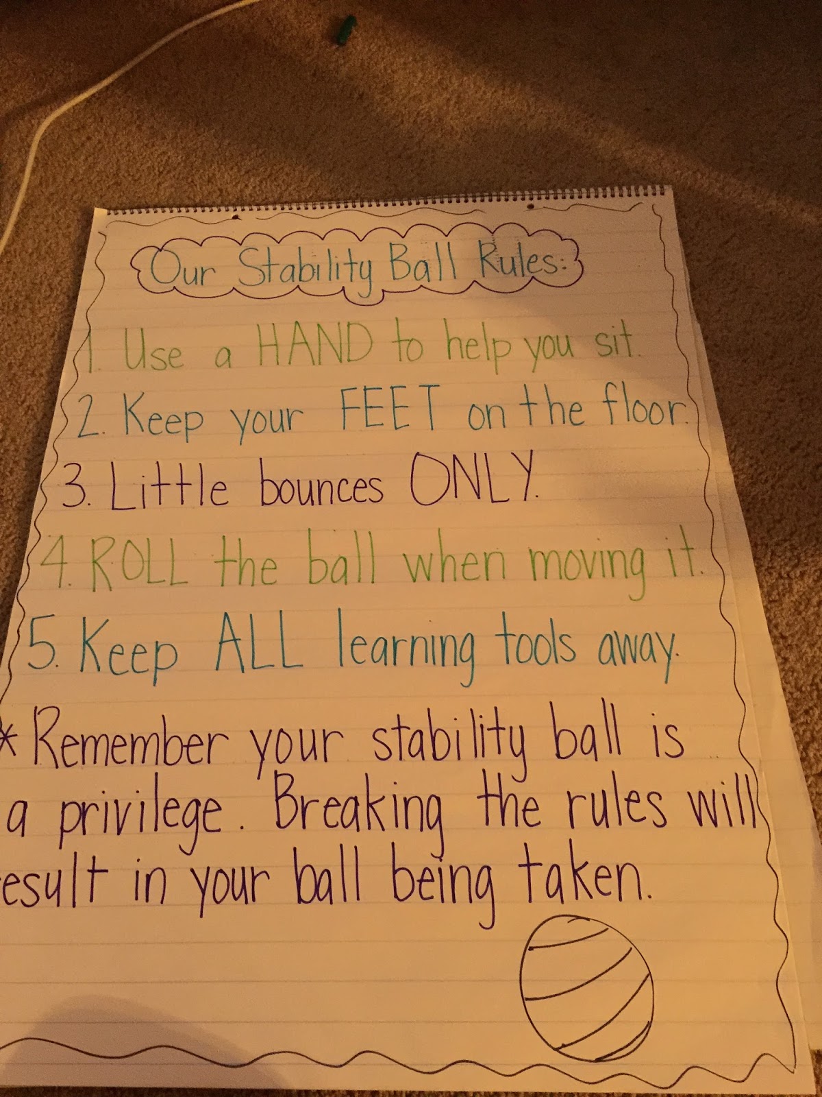 Stability Ball Seating - Teaching Little Smarties