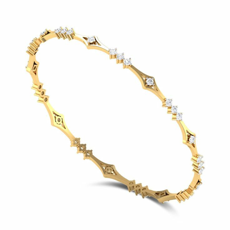 Simple gold and diamond bangles