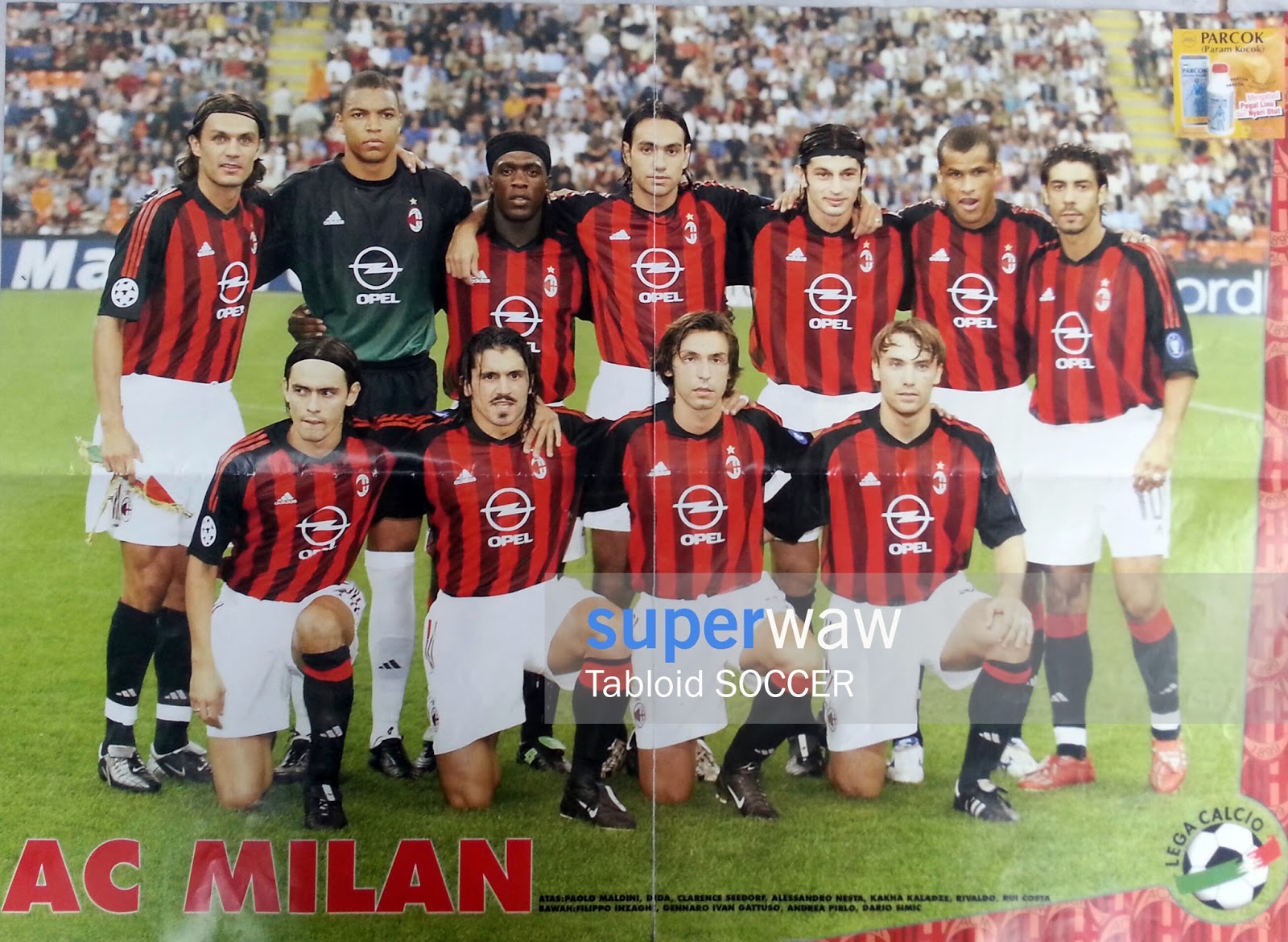 POSTER TIM AC MILAN 2002