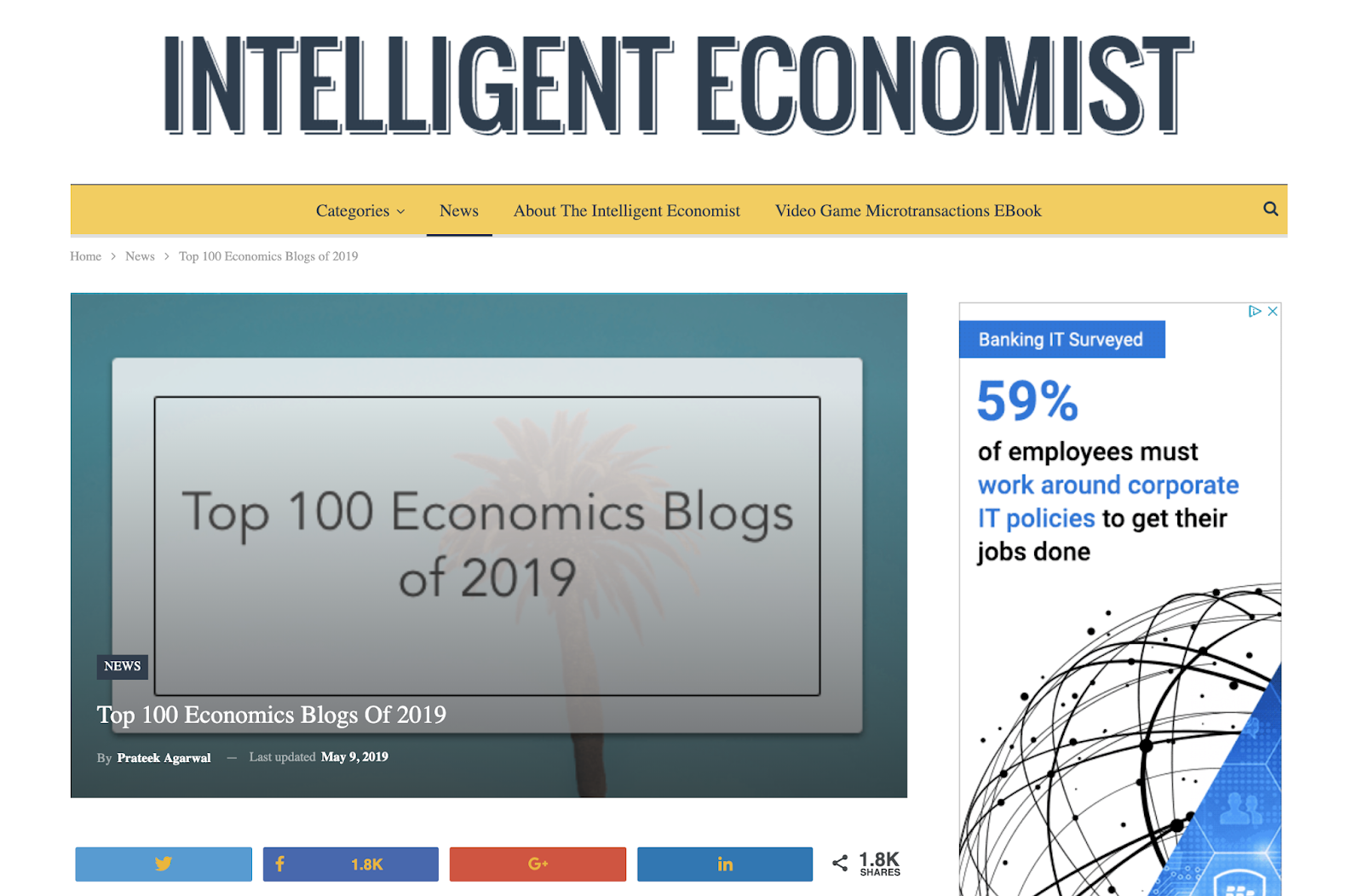 True Economics: 14/5/19: TrueEconomics makes Top 100 Blogs by the ...