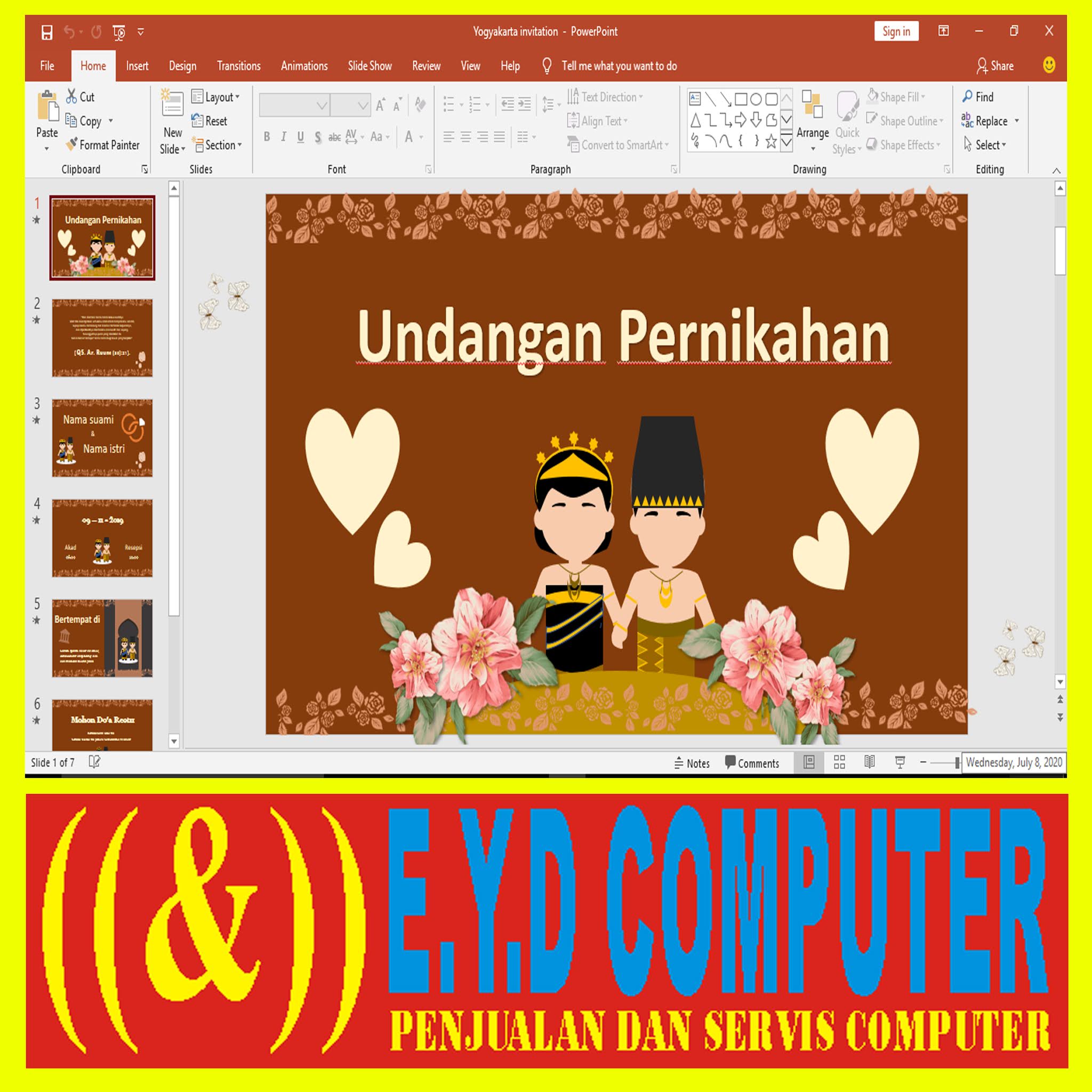 DESAIN TEMPLATE UNDANGAN DIGITAL KHAS ADAT INDONESIA 34 PROVINSI VIDIO FORMAT PPT EDITABLE POWER ...