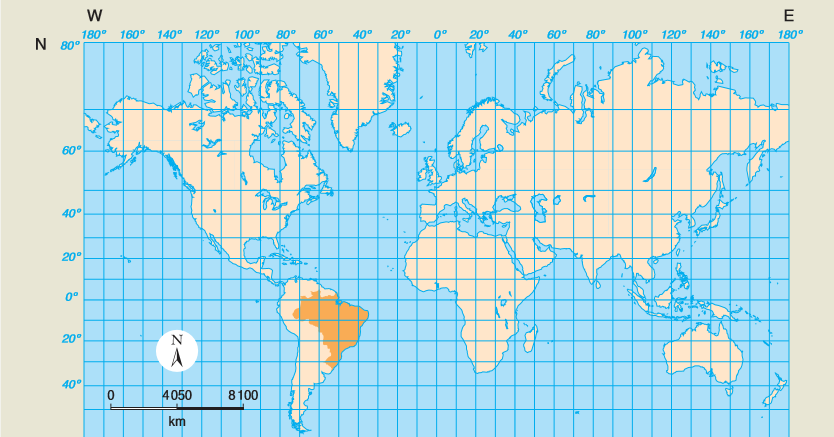 Projeção de Mercator atual - Projeto Geografando