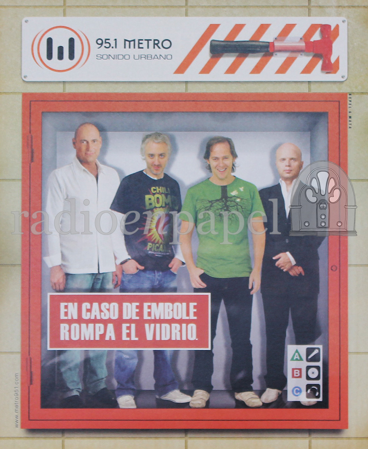 FM 95.1 | Metro - Promo 3 | Radio en Papel. Archivo Gráfico de Radio