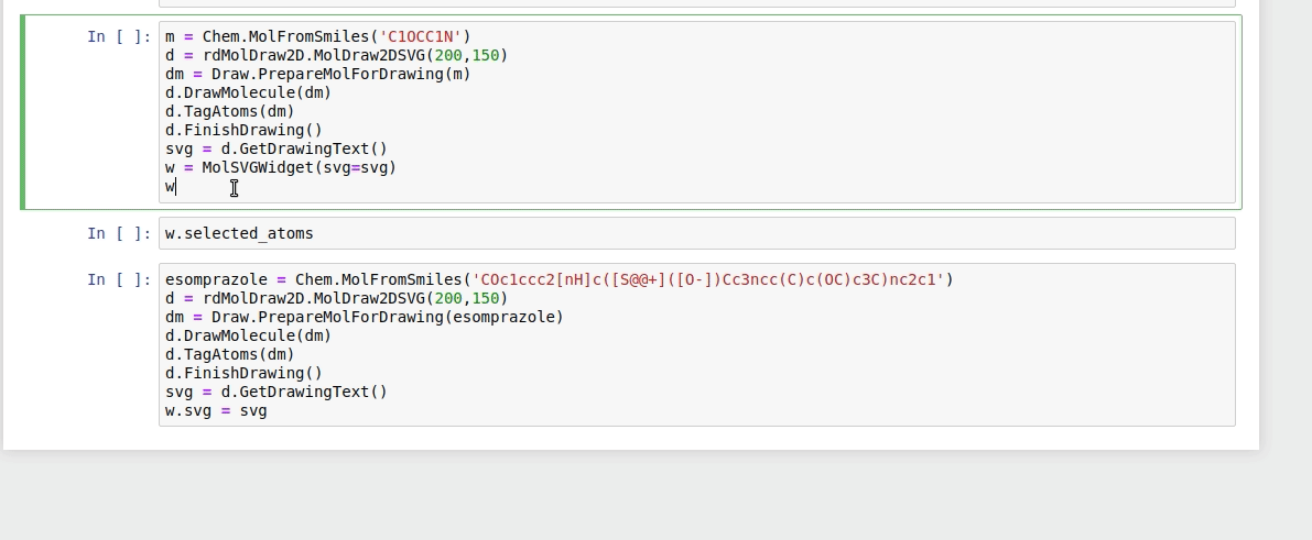 Rdkit An Interactive Rdkit Widget For Jupyter A First Pass