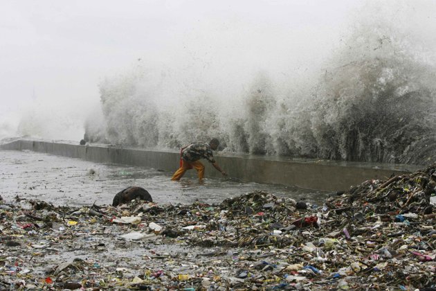 Storm surge leads to floods. (Typhoon GENER ~ International name ...