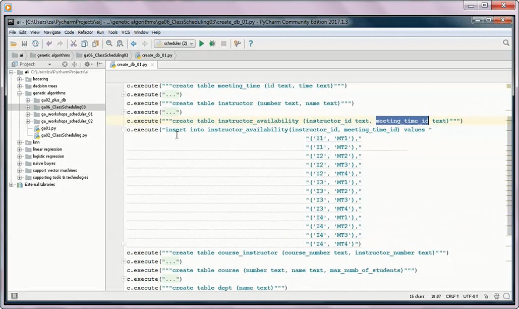 Prototype Project Class Scheduling Application 03 Genetic Algorithm Python