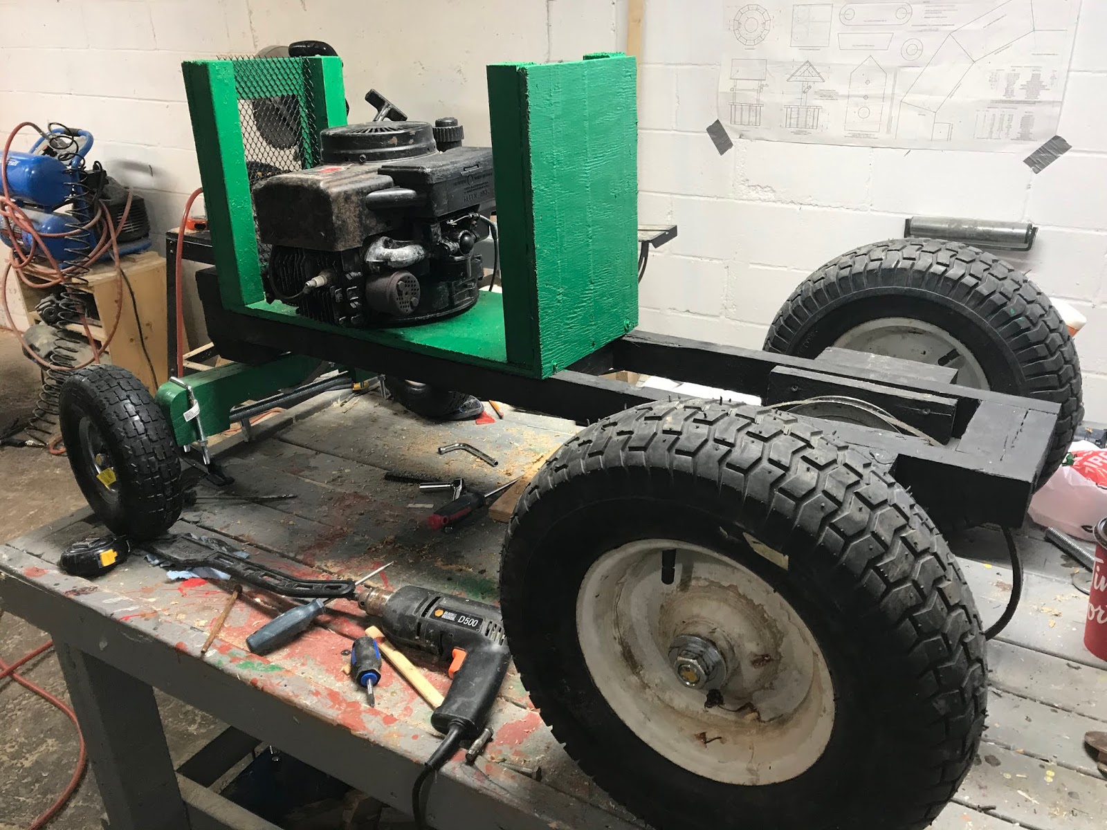 Building a Garden Tractor Out of Wood - Mounting the Engine | Small ...