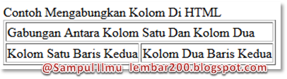 Mengabungkan Kolom Dan Baris Di HTML - Sampul Ilmu