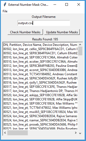 Cisco Converged Communications: External Phone Number Mask Checker