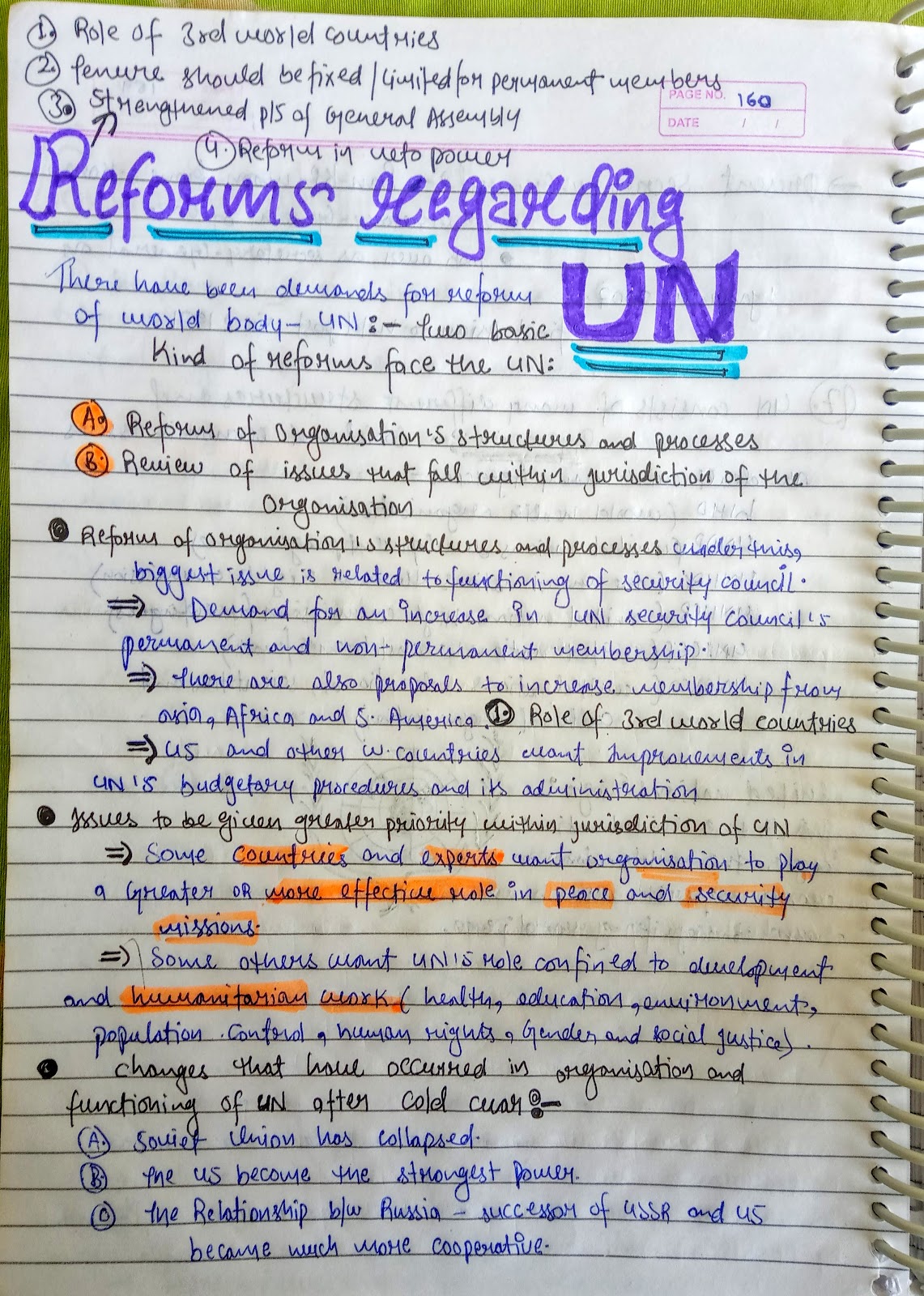 Handwritten notes of International Organisation - Political Science ...