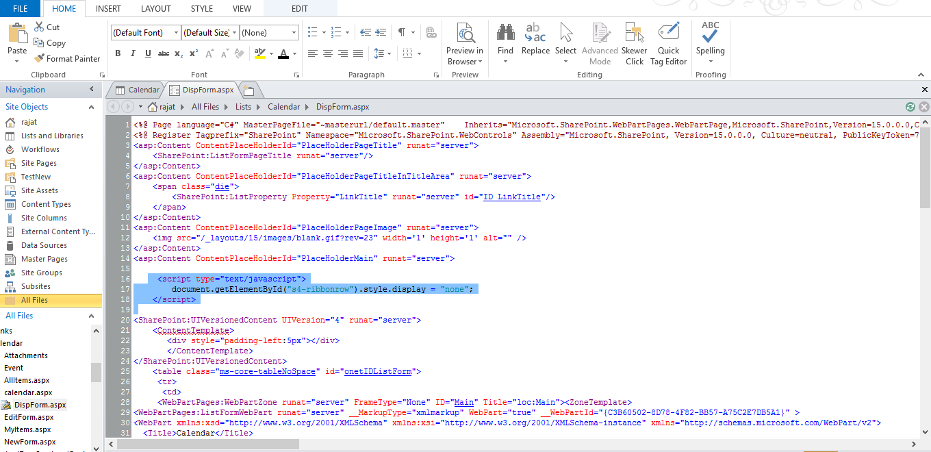 Hide Ribbon from SharePoint List Display form