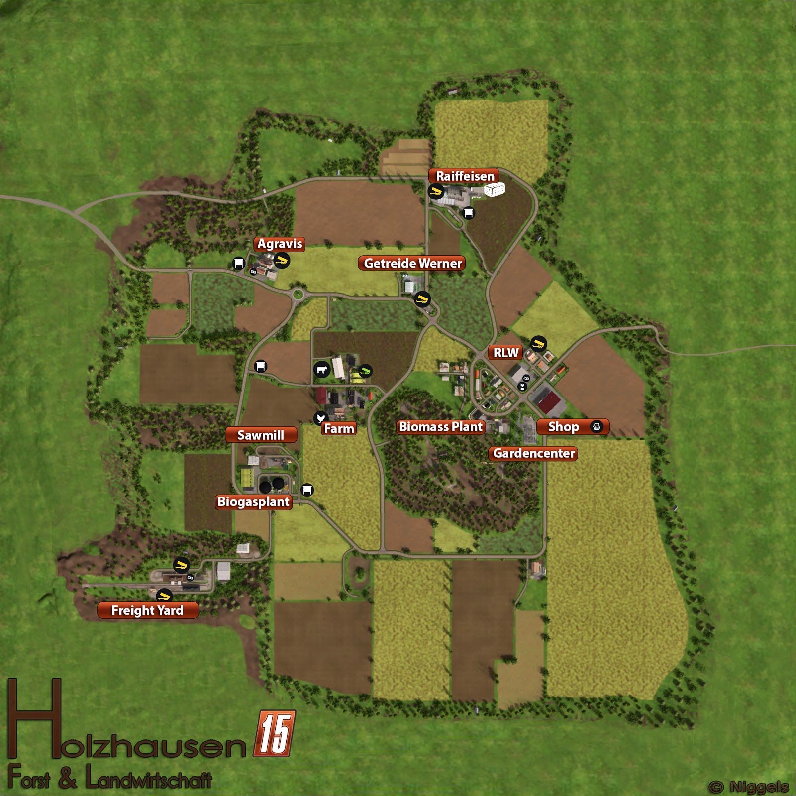 Mods Qualificados Brasil: FS15 - Holzhausen Mapa