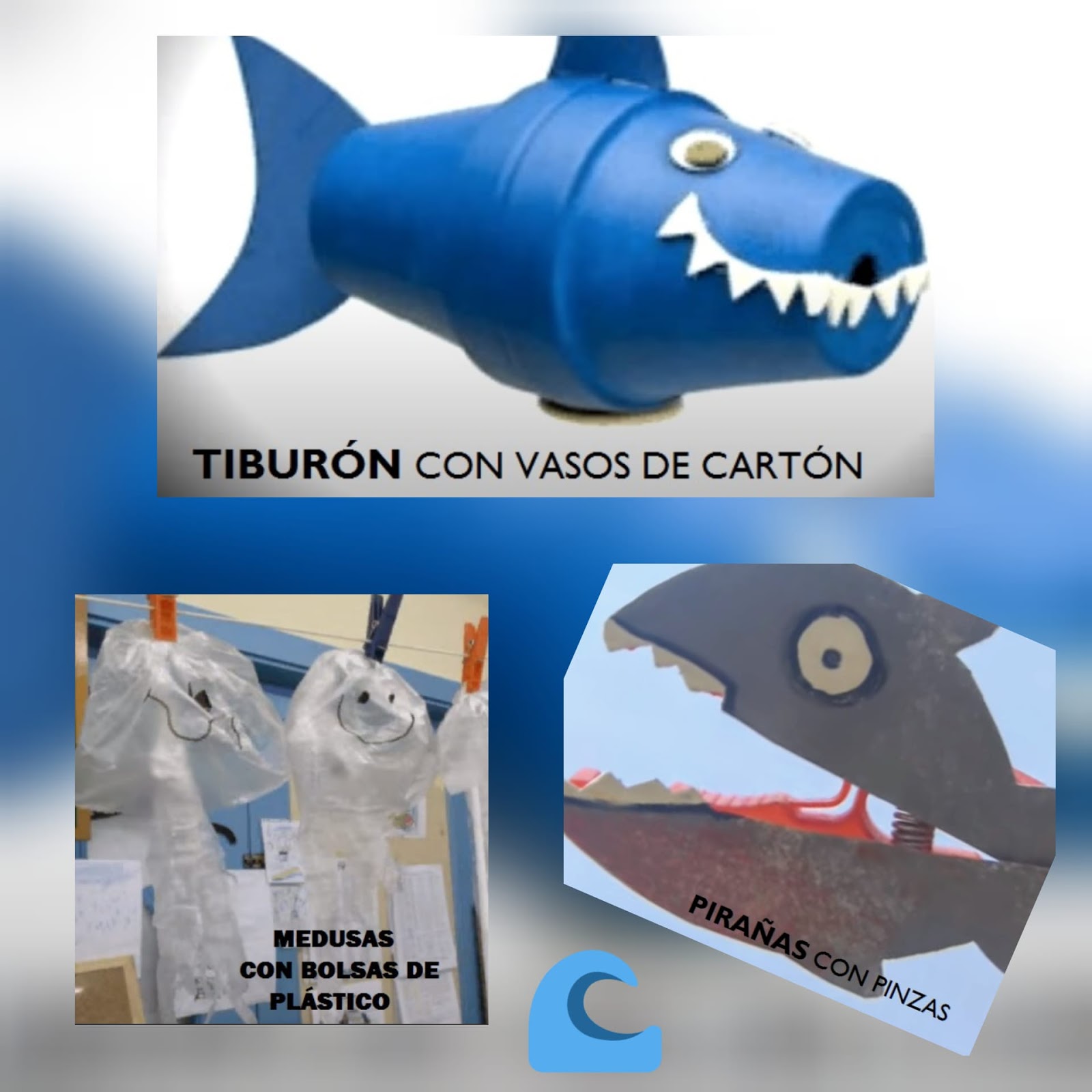 El Catalejo. : ANIMALES DEL MAR CON MATERIALES CASEROS