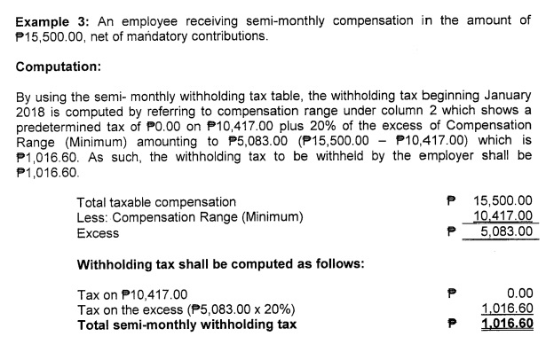 PHILIPPINE TAX TALK THIS DAY AND BEYOND: Revised Withholding Tax Table On Compensation 2018