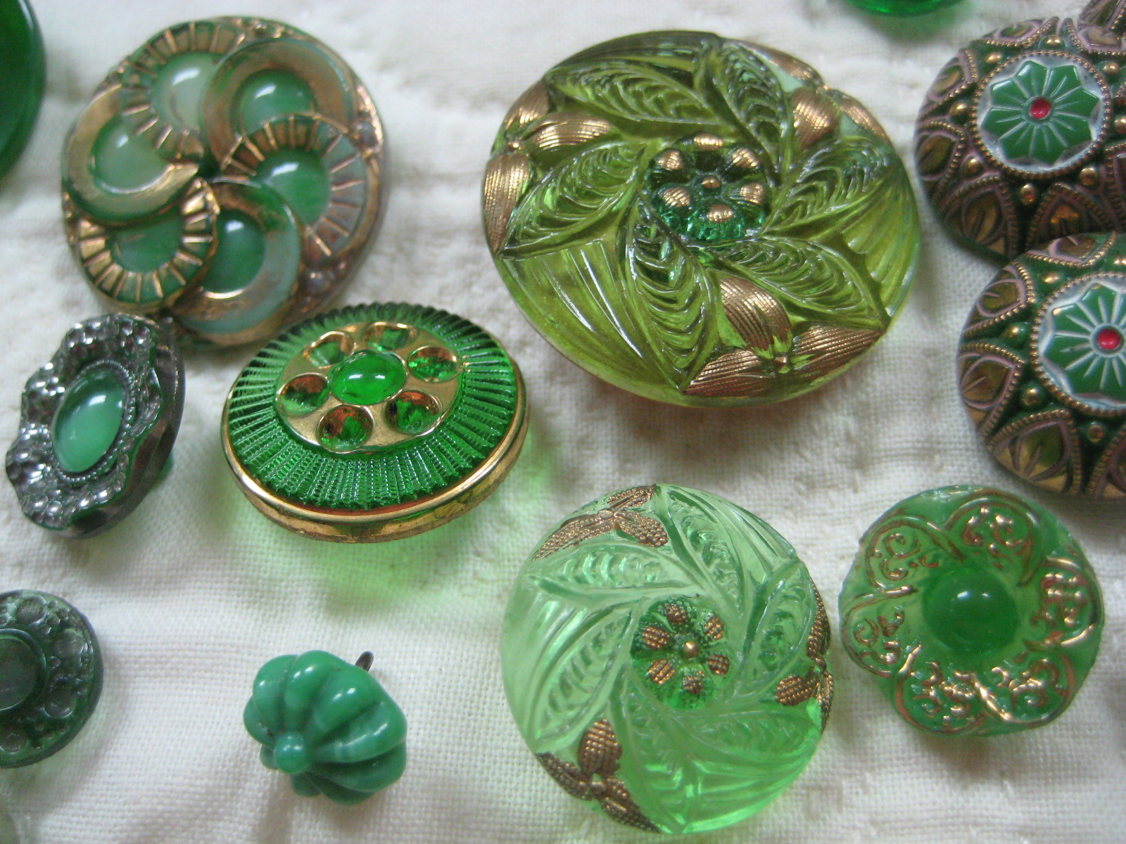 Bird Nest On The Ground: "A Green Glass Button Collection"