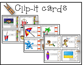 Simply Delightful in 2nd grade: Summer counting syllables clip cards ...
