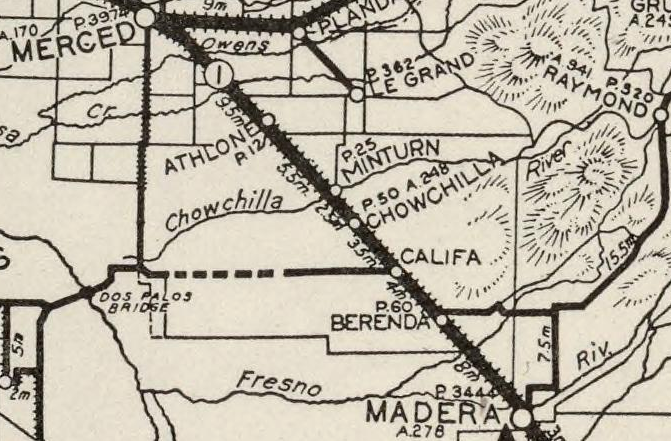 Former US Route 99 in the Chowchilla Area
