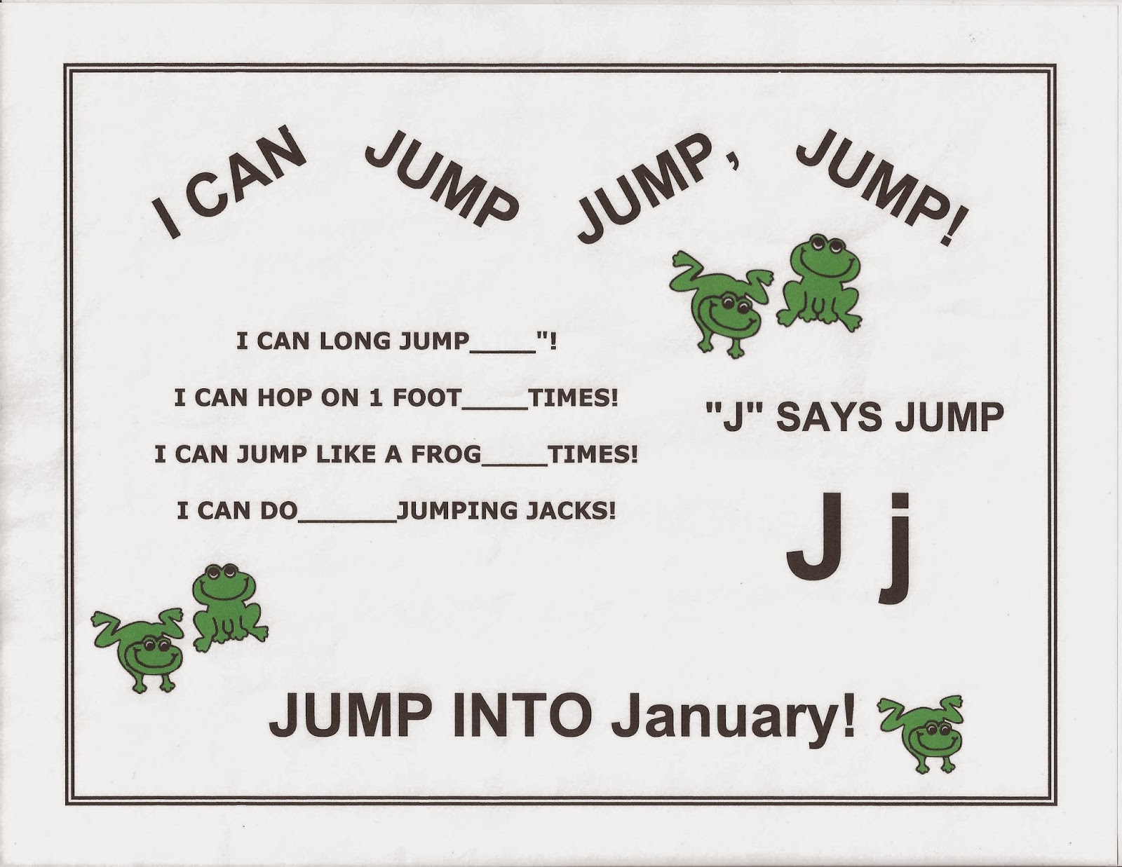 Crafts for Kids' Minds: J is for Jump