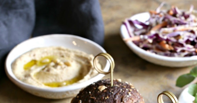 Hungry Couple: Baked Pine Nut Falafel Sliders with Hummus Slaw