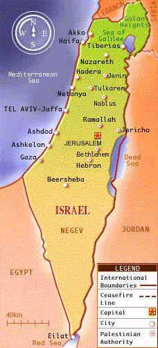 Un mapa de israel