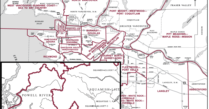 Canadian Election Atlas: British Columbia federal riding boundary ...