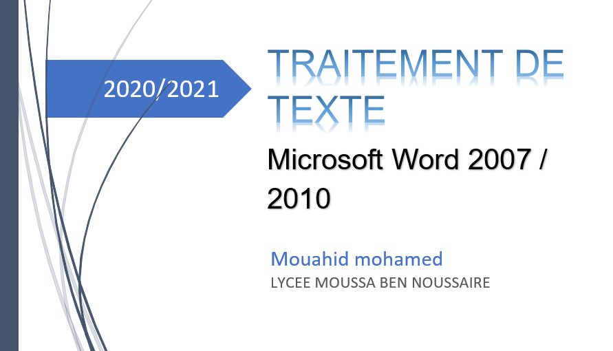 Cours Informatique pour les Troncs Communs: TRAITEMENT DU TEXTE - WORD