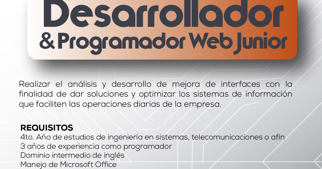 Guate Empleos IT: Desarrollador & Programador Web Junior